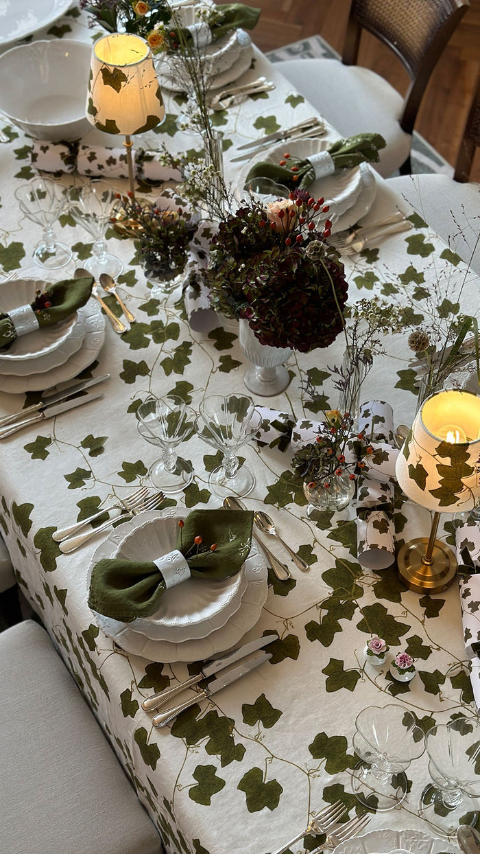 Ivy Linen Tablecloth | Christmas Linen | Summerill & Bishop