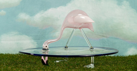 Handblown Glass Flamingo Cake Stand, 30cm – Summerill & Bishop