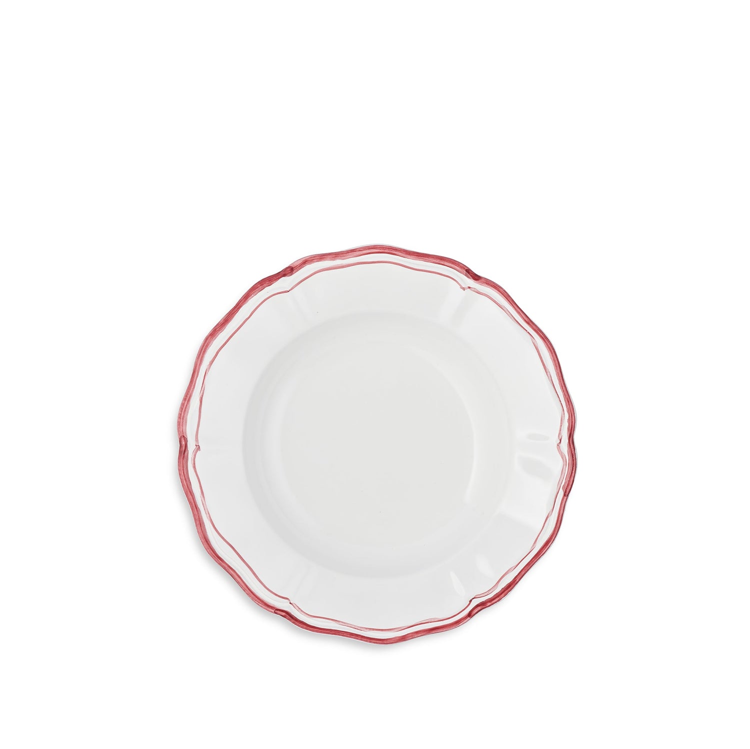Scalloped Dinner Plate With Red Double Rim, 28cm – Summerill & Bishop