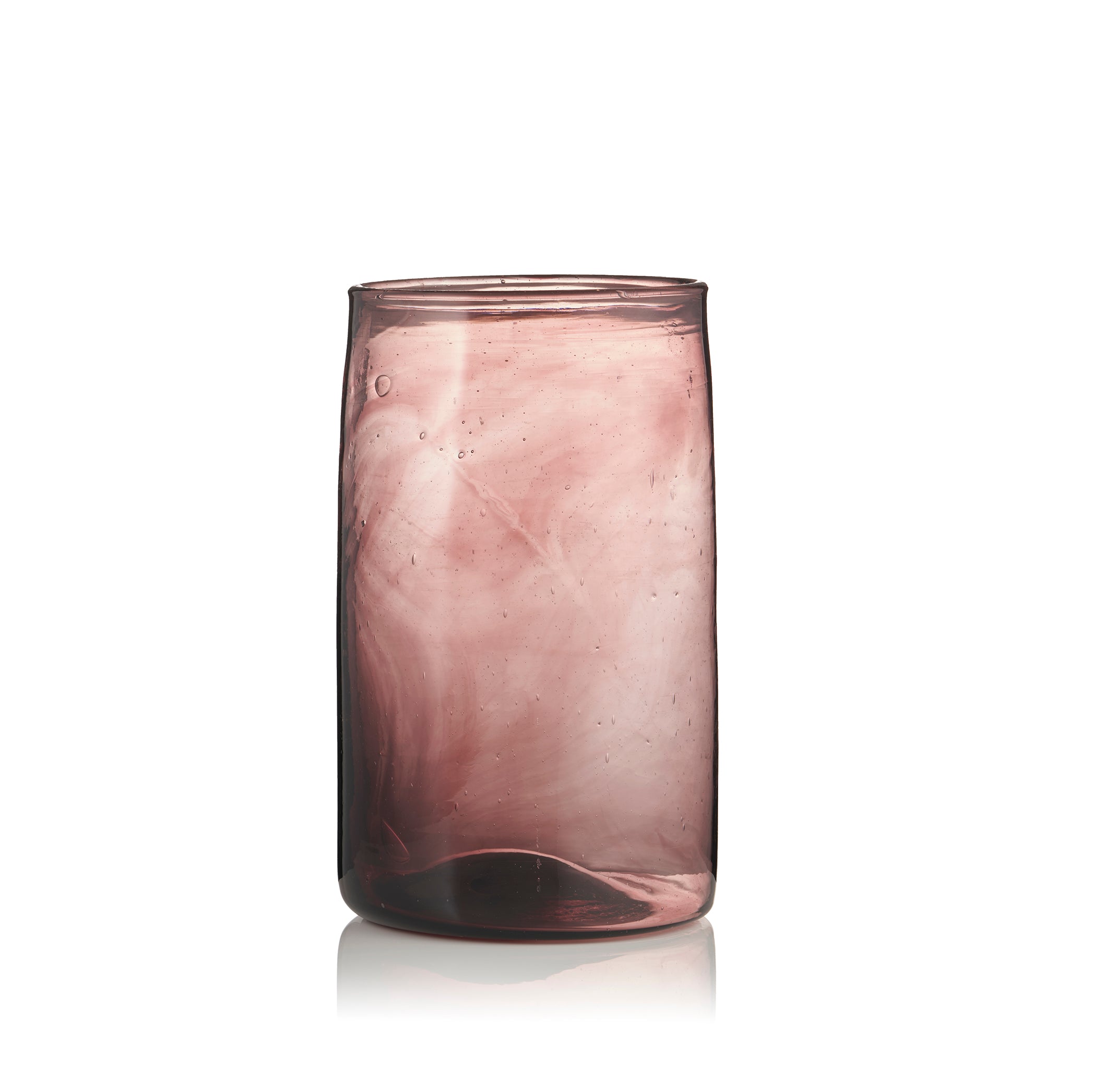 Handblown Straight Glass Flower Vase in Raspberry Red, 22.5cm ...