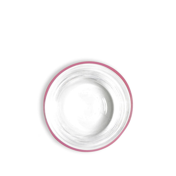 Handblown Clear Bumba Glass with Rose Pink Rim, 30cl#N##N# #N##N# #N##N ...