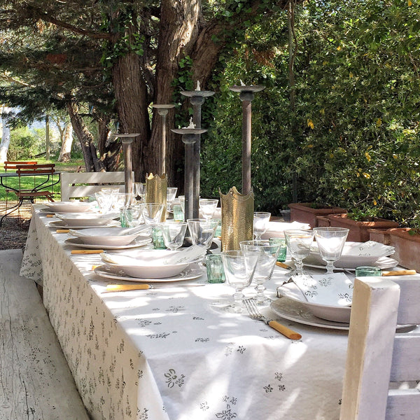 Summerill & Bishop Falling Flower Paper Tablecloth in Avocado Green